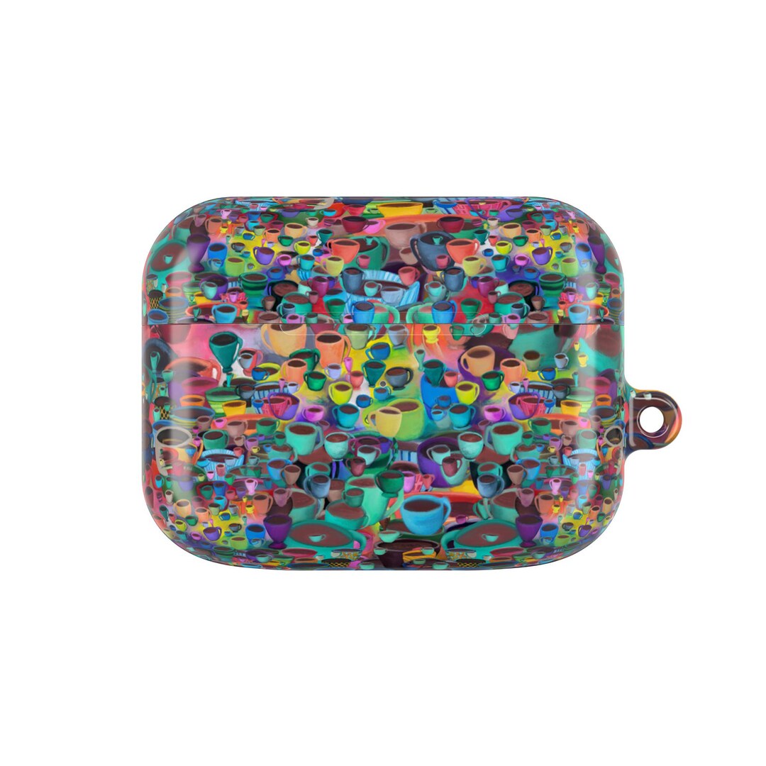 AirPod Case Funky Art Painted for Coffee and Music Lover - Etsy