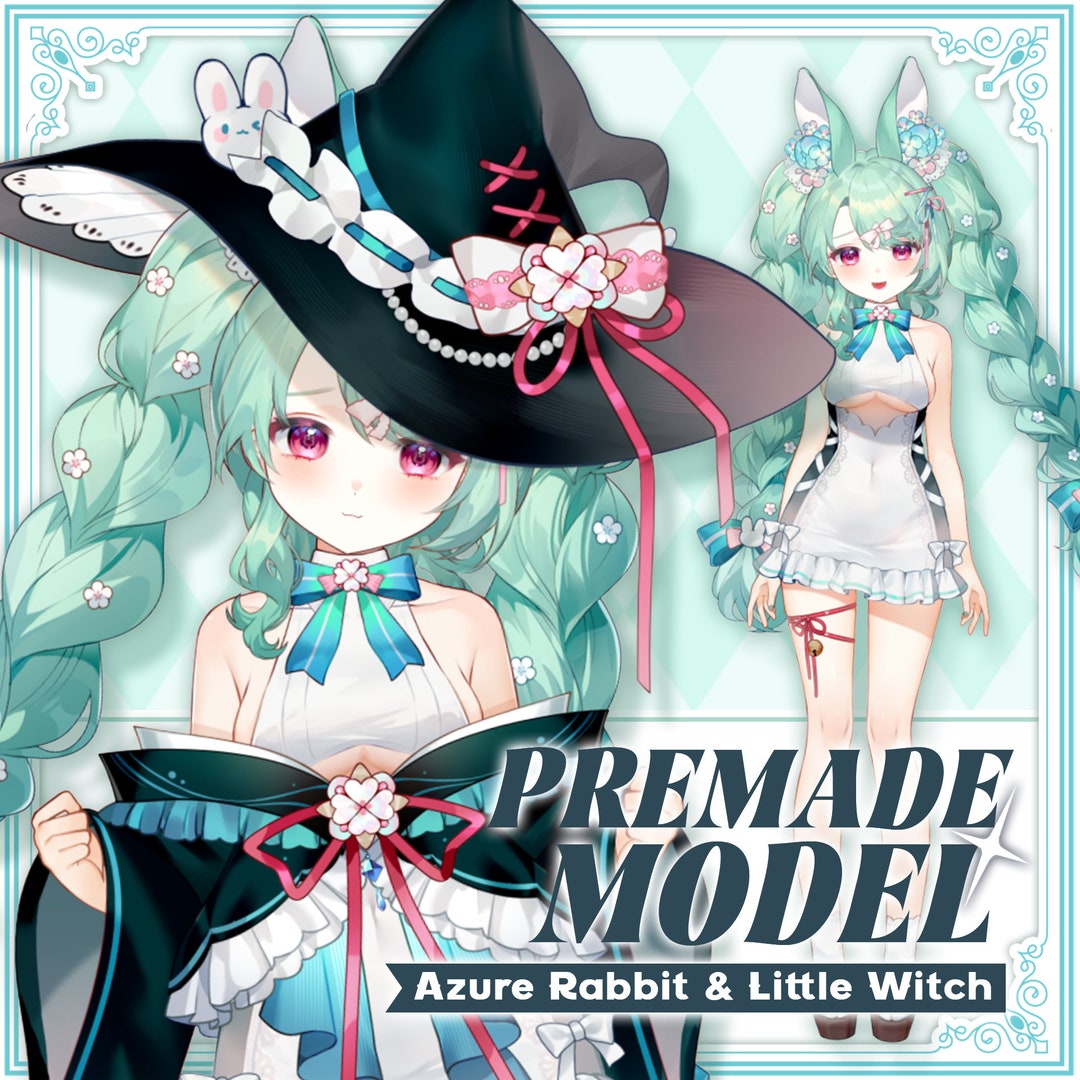Live2d Vtuber Model for Commercial Use Azure Rabbit & Little Witch ...