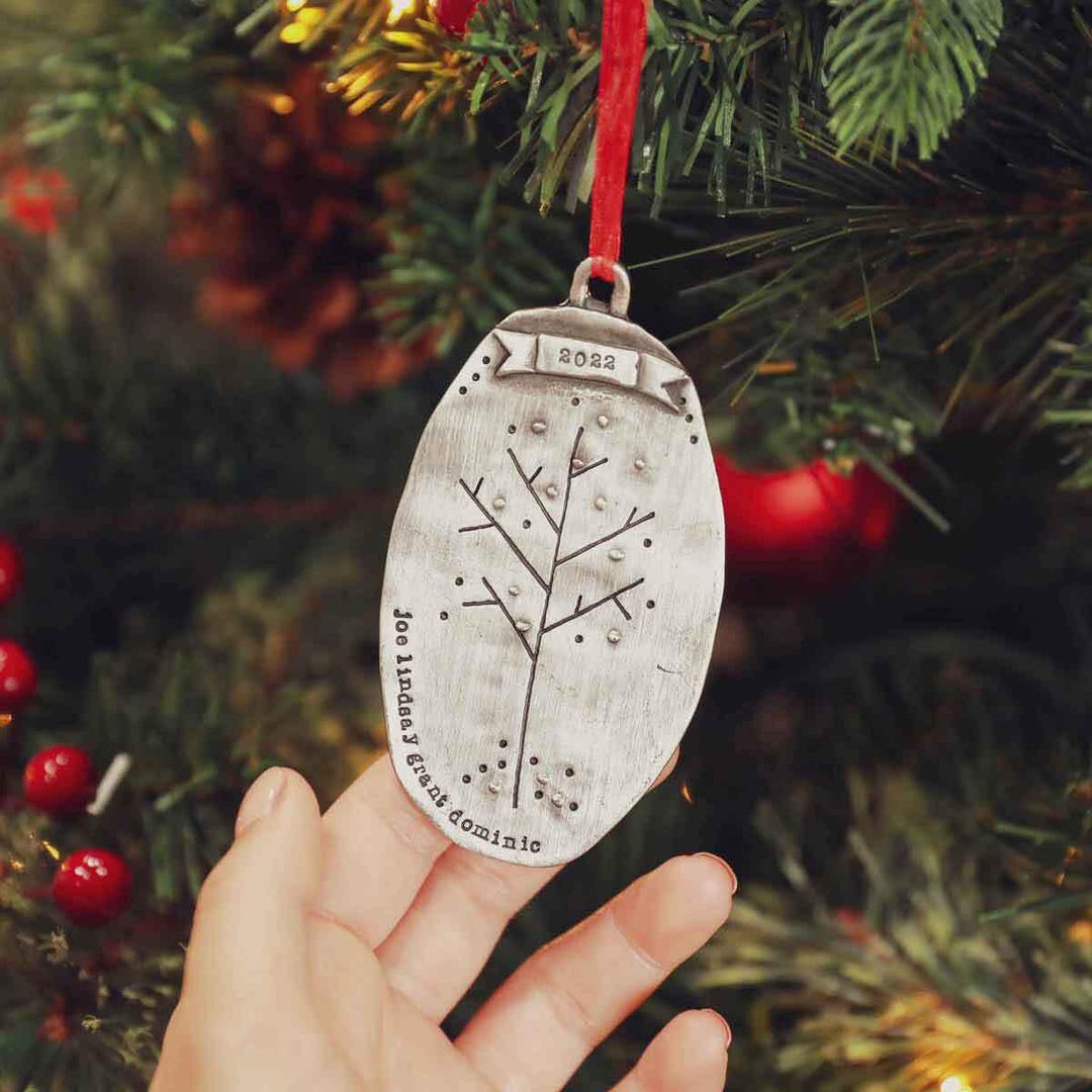 Family Tree Pewter Ornament Handcrafted Holiday Keepsake by Lisa ...
