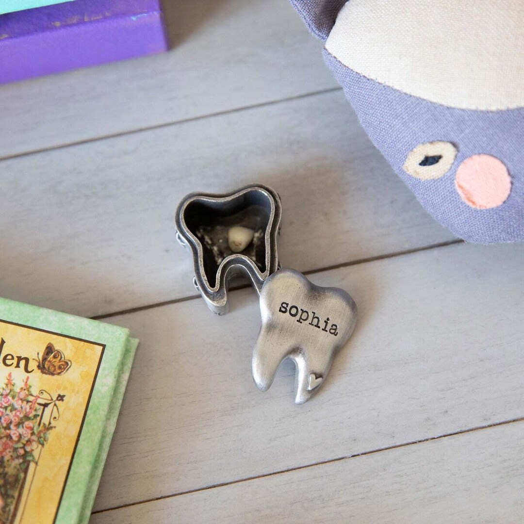 Personalized Tooth Fairy Pewter Box Baby Keepsake Memory Holder by Lisa ...
