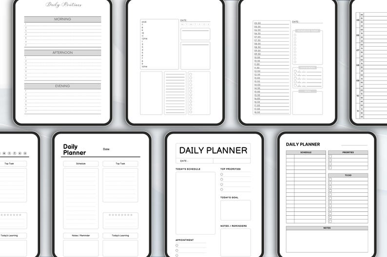 Printable Daily Calendar Pages: Digital Planner Templates (PDF) - Etsy