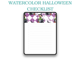 Spooky Halloween Watercolor Checklist, Fun & Festive To-do List ...