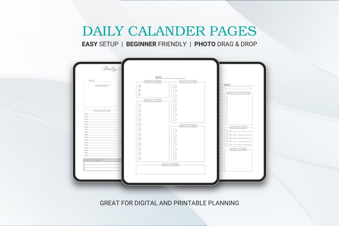 Organize Your Day With Our Printable and Digital Daily Calendar Pages ...