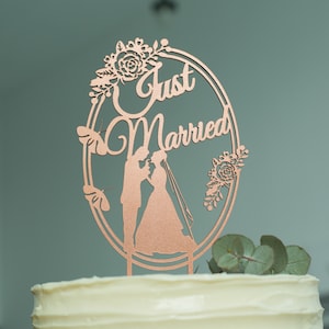 Wedding Just Married Cake Topper | A Couple of Just Married Cake Topper ...
