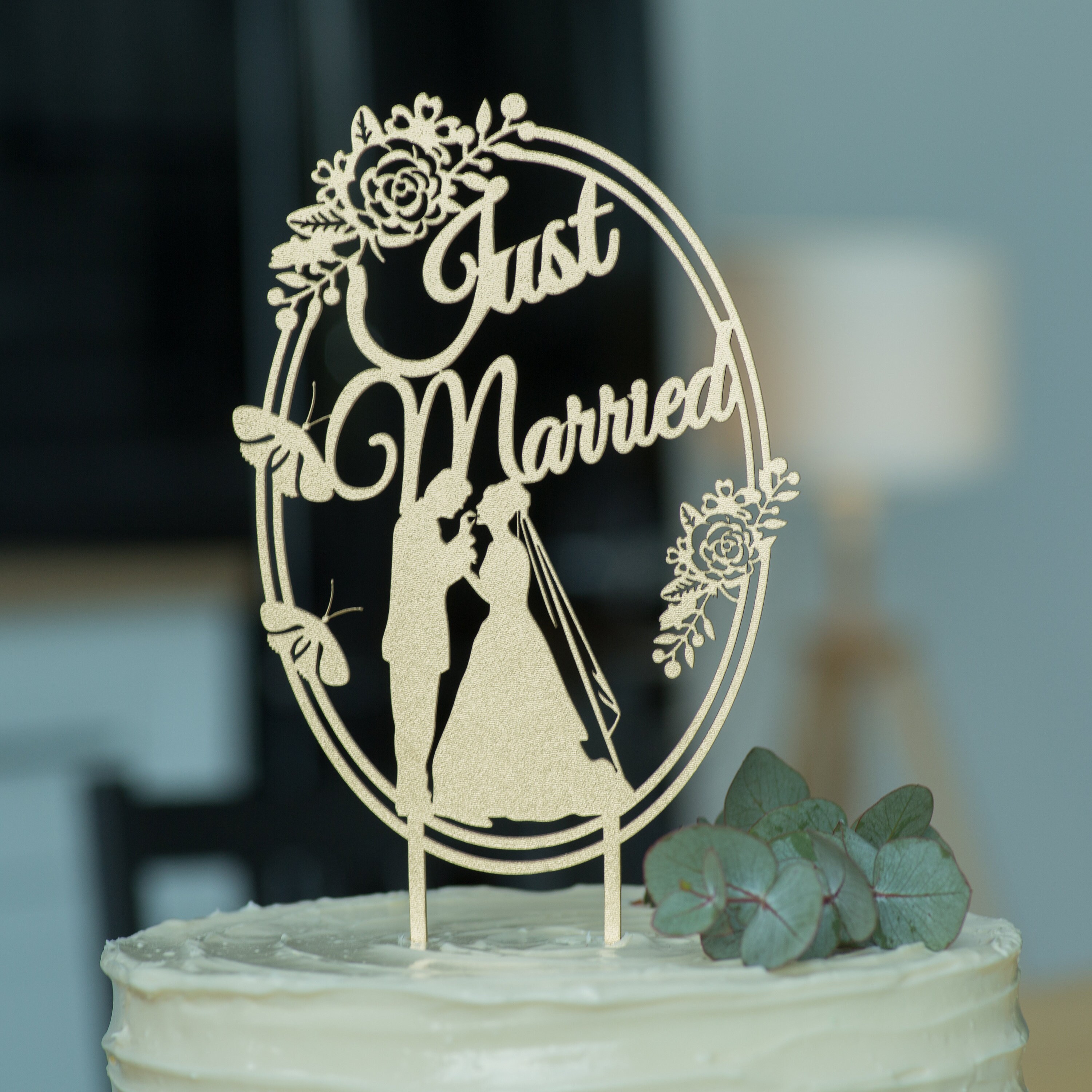 Wedding Just Married Cake Topper | A Couple of Just Married Cake Topper ...