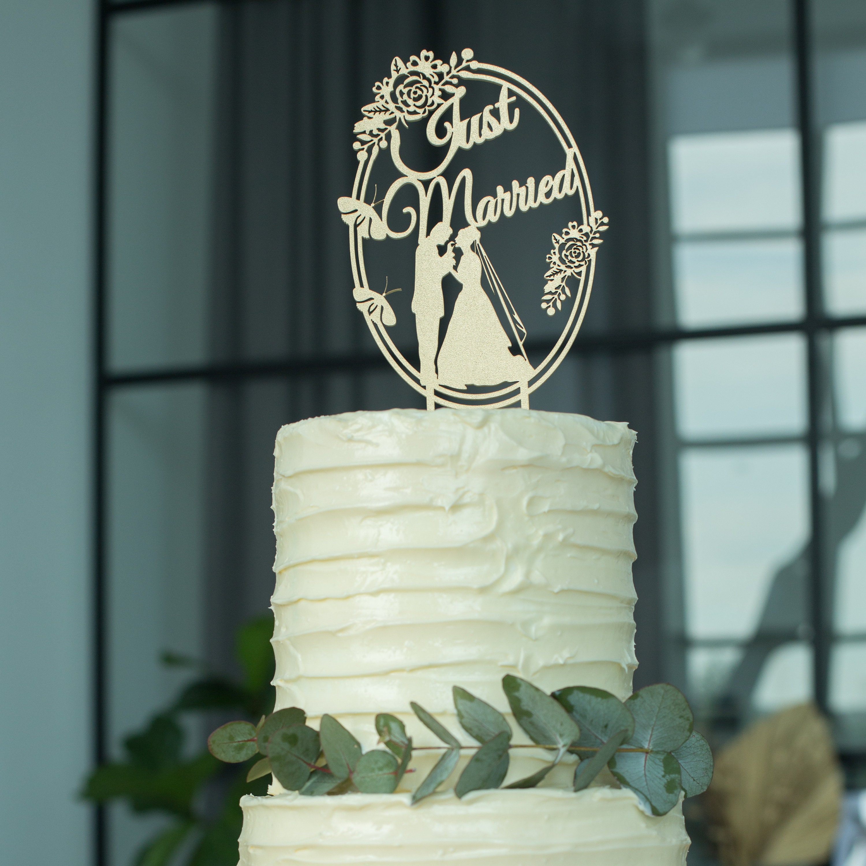 Wedding Just Married Cake Topper | A Couple of Just Married Cake Topper ...