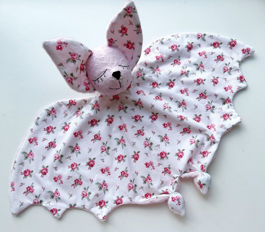 Pink Bat Lovey for Baby Girl, Flowers Bat Lovey, Baby Shower Gift, Cute ...