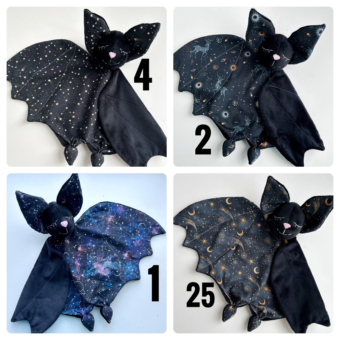 Personalized Bat Lovey Blanket, Gothic Baby Shower Gift, Bat Plush ...