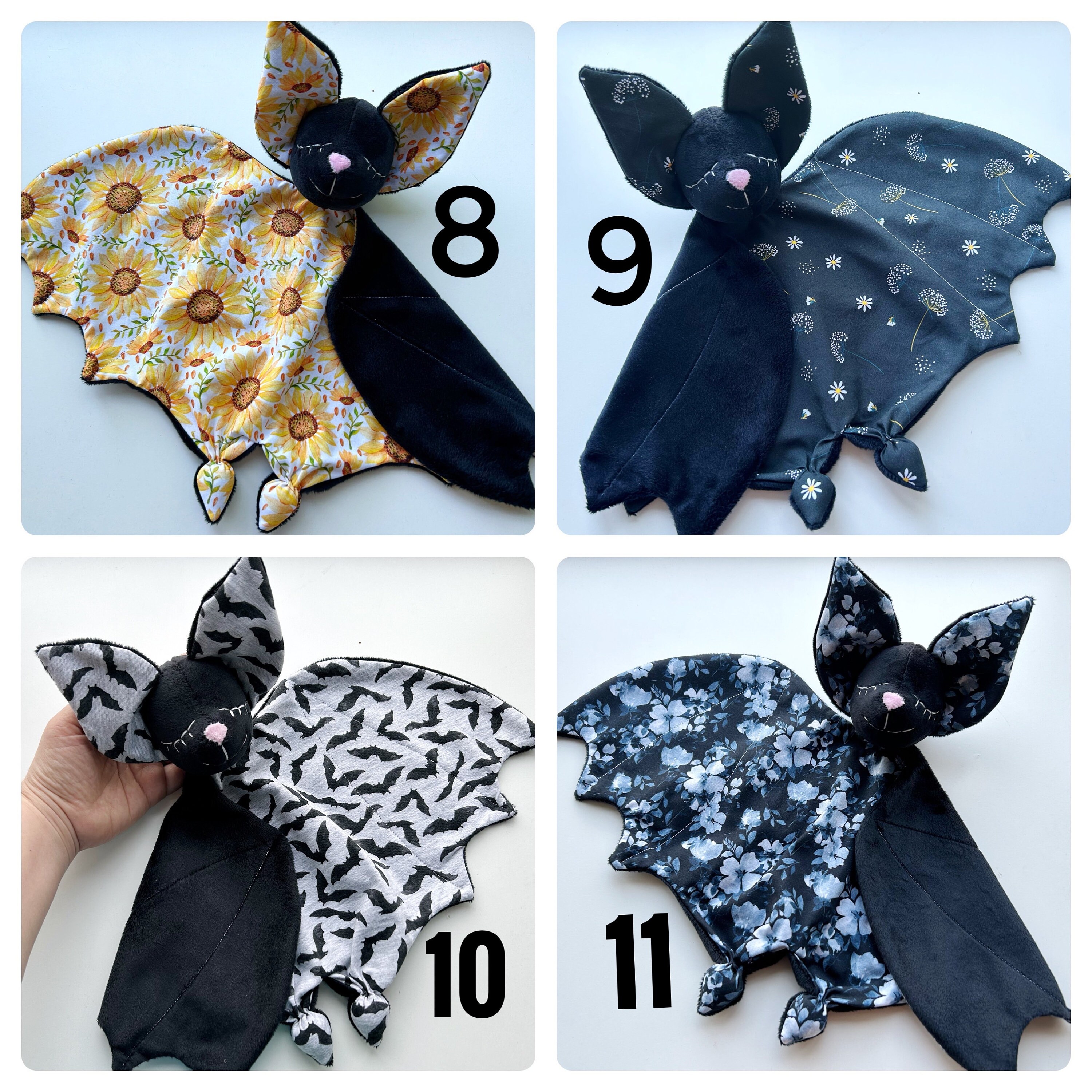 Personalized Bat Lovey Blanket, Gothic Baby Shower Gift, Bat Plush ...