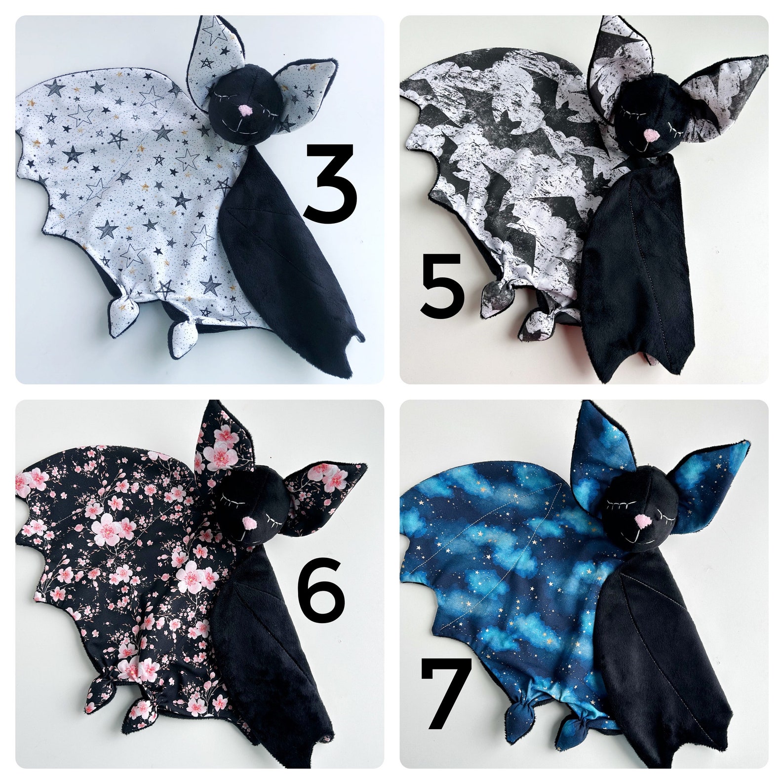 Personalized Bat Lovey Blanket, Gothic Baby Shower Gift, Bat Plush ...