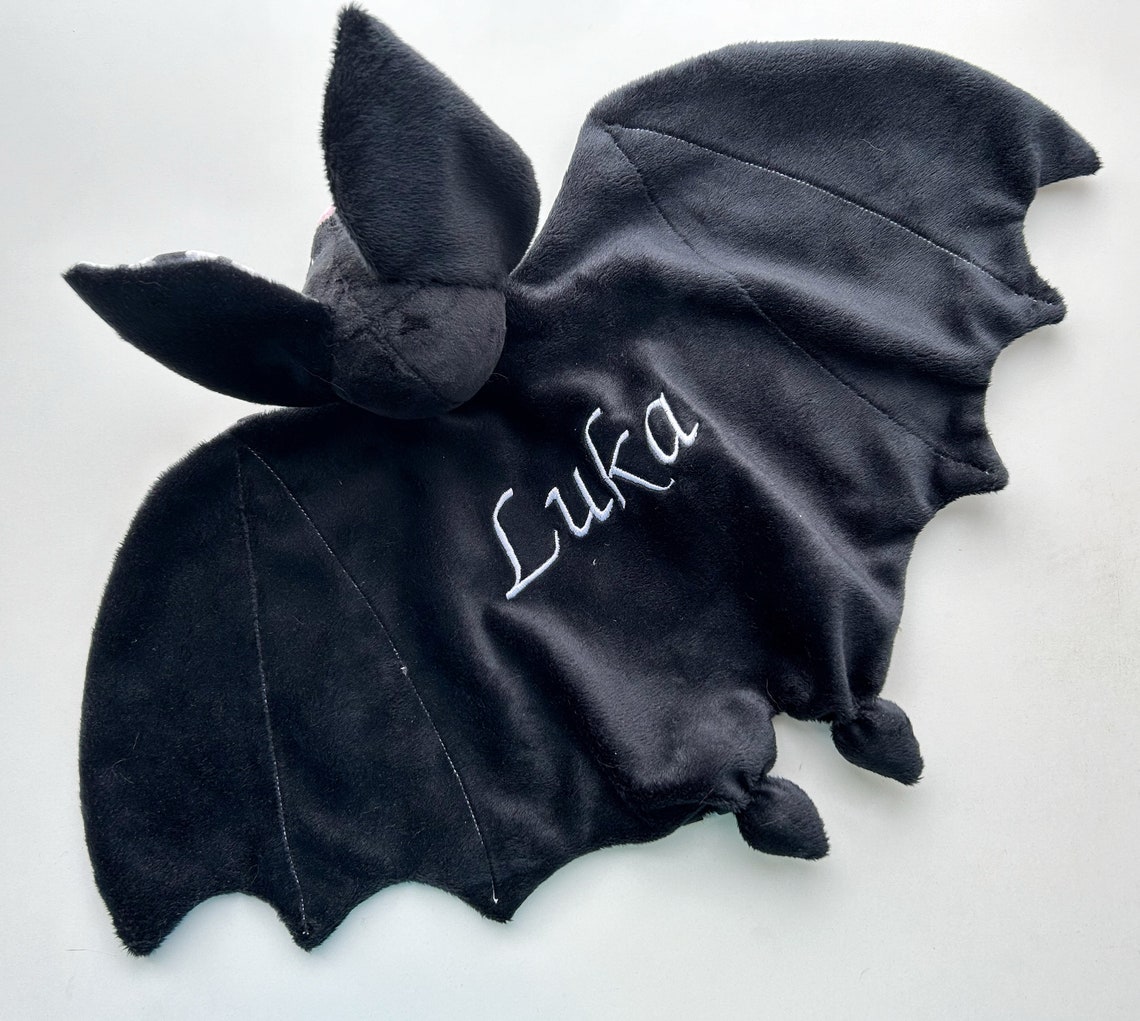 Personalized Bat Lovey Blanket, Gothic Baby Shower Gift, Bat Plush ...