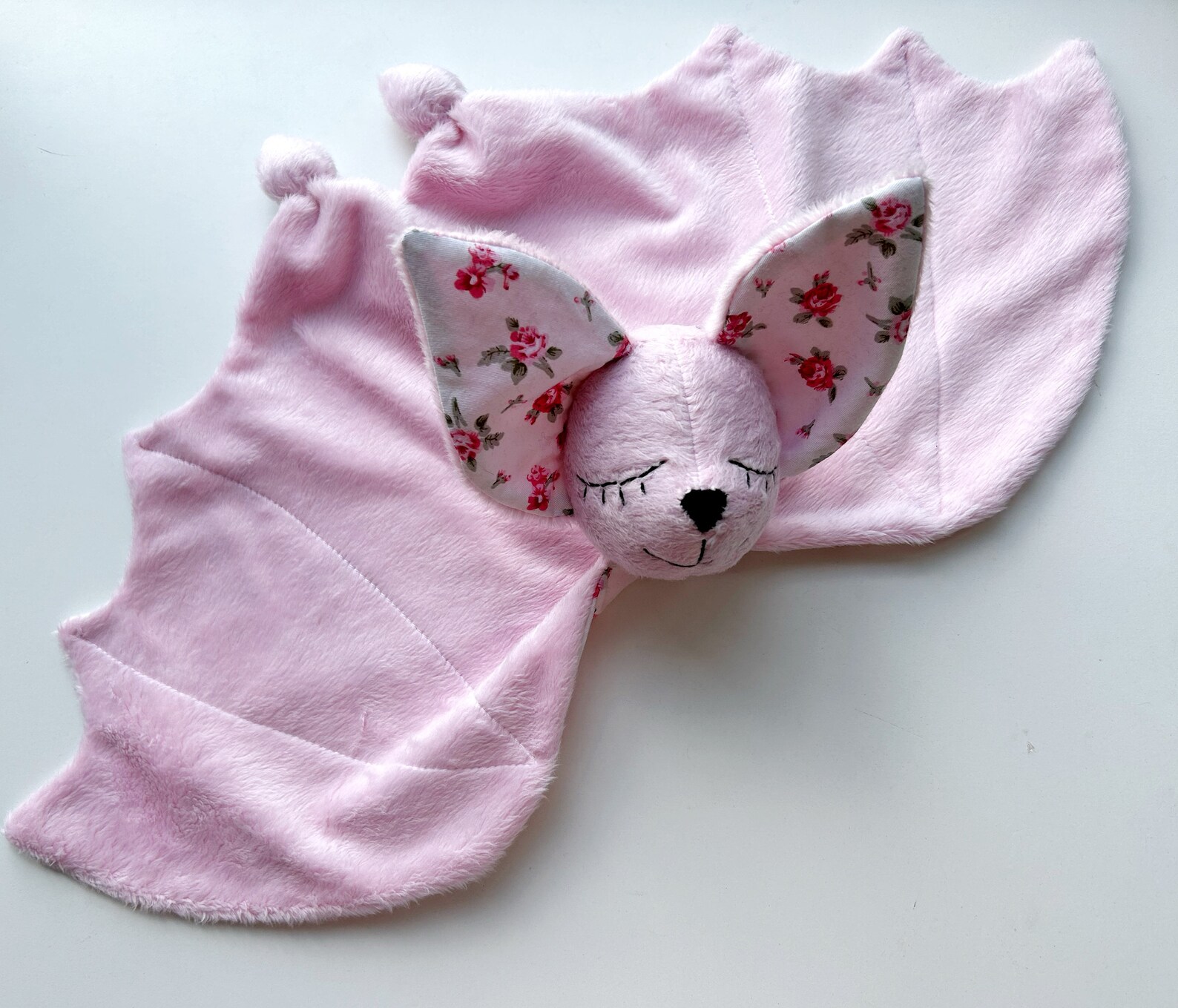 Pink Bat Lovey for Baby Girl, Flowers Bat Lovey, Baby Shower Gift, Cute ...