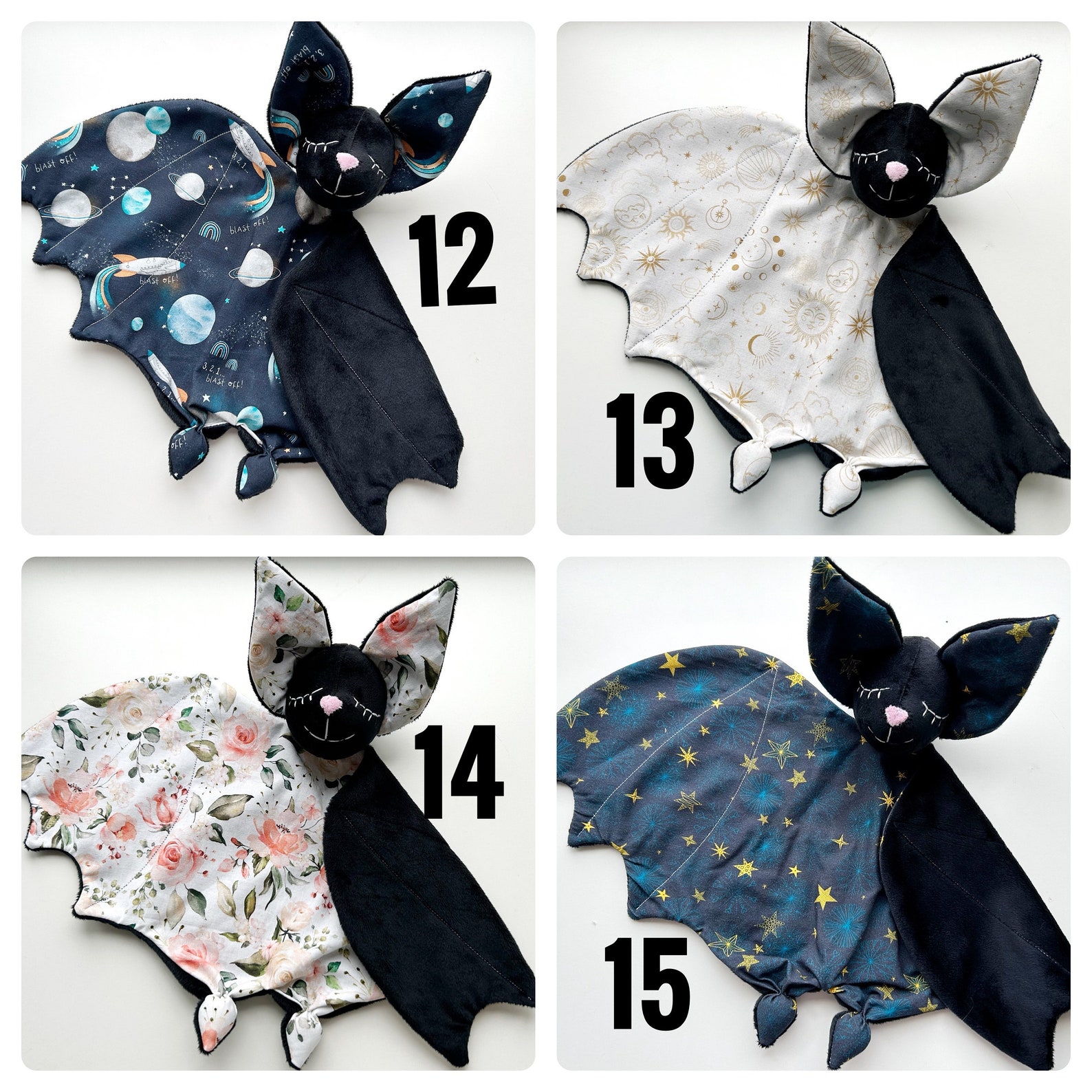 Personalized Bat Lovey Blanket, Gothic Baby Shower Gift, Bat Plush ...