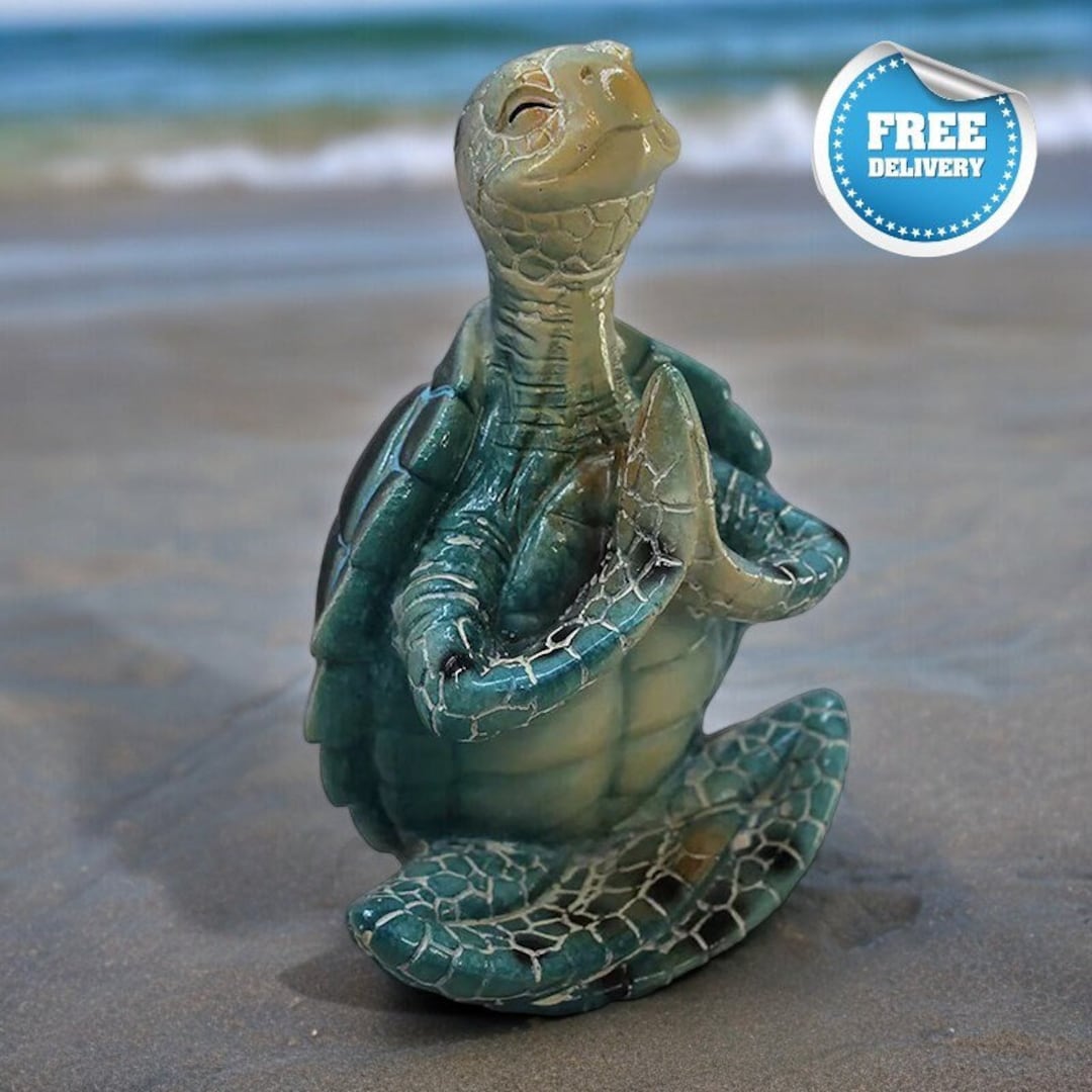 Zen Meditating Turtle Statue, Peaceful Sea Turtle Decor, Meditation ...