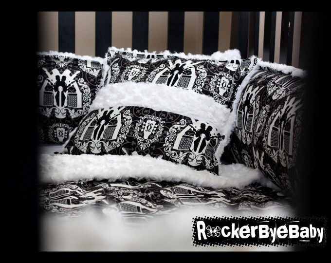 CUSTOM PUNK BABY CRIB BEDDING SET YOU CHOOSE THE Fabric Skull and ...
