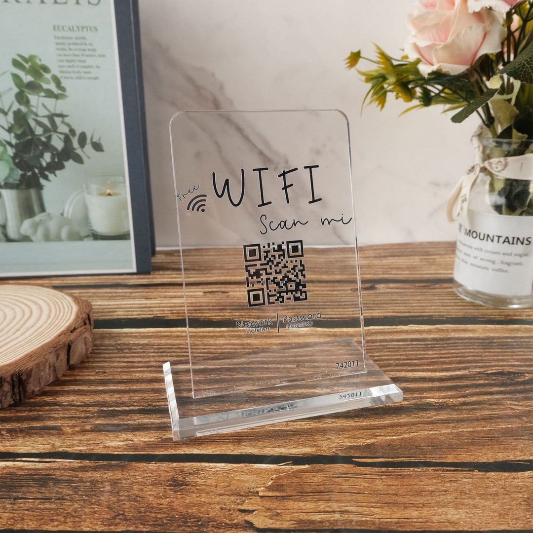 Personalised Wifi Sign, QR Code Wifi, Network Information, Scan to ...