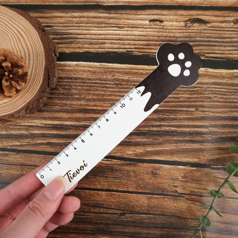 Personalization Creative Cat Paws Wooden Pocket Ruler, Children Ruler ...