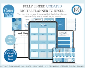 PLR Digital Planner Template Canva Commercial Use Editable Planner ...