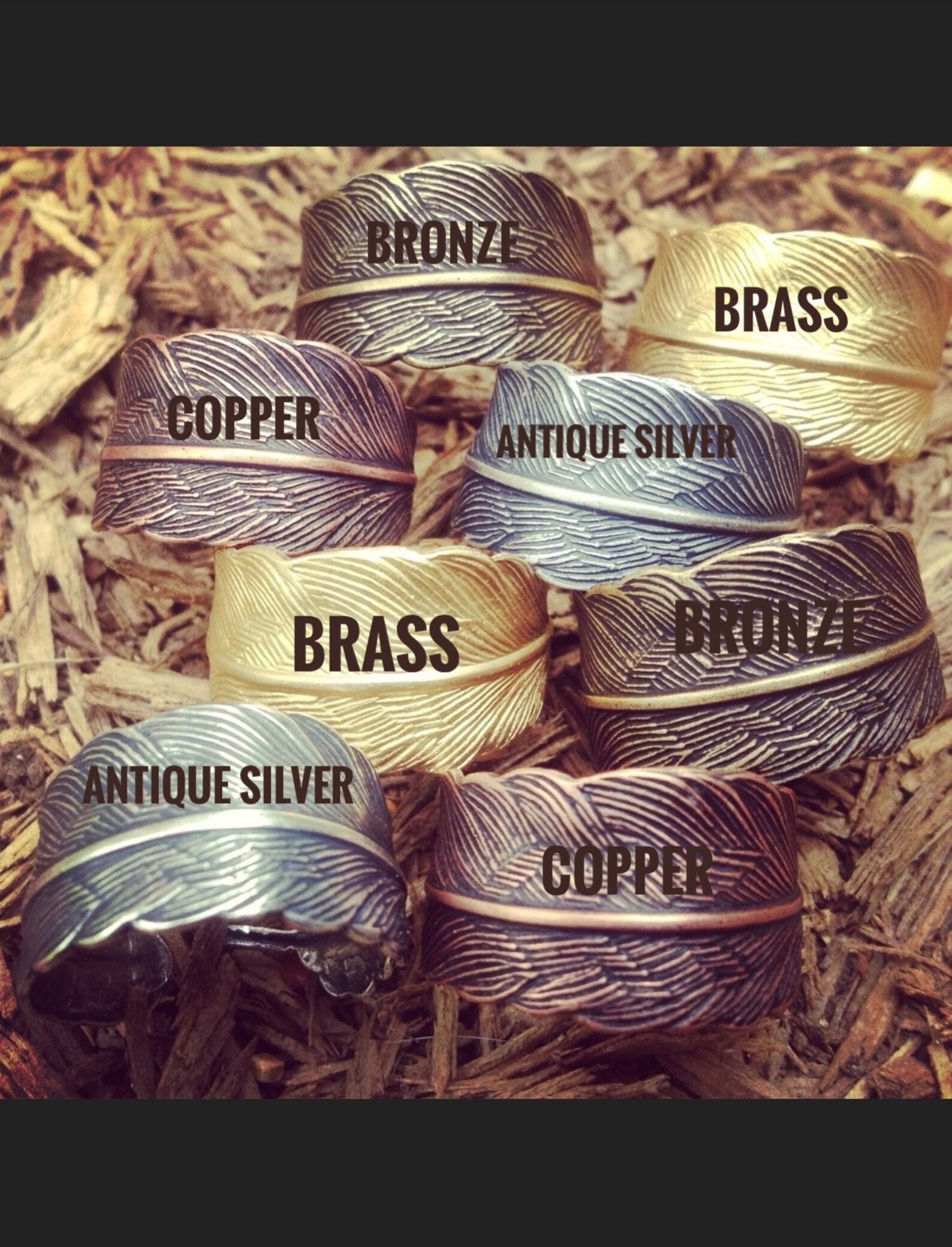 Feather Ring - Brass, Copper, (silver & Dark Bronze OUT OF STOCK ...