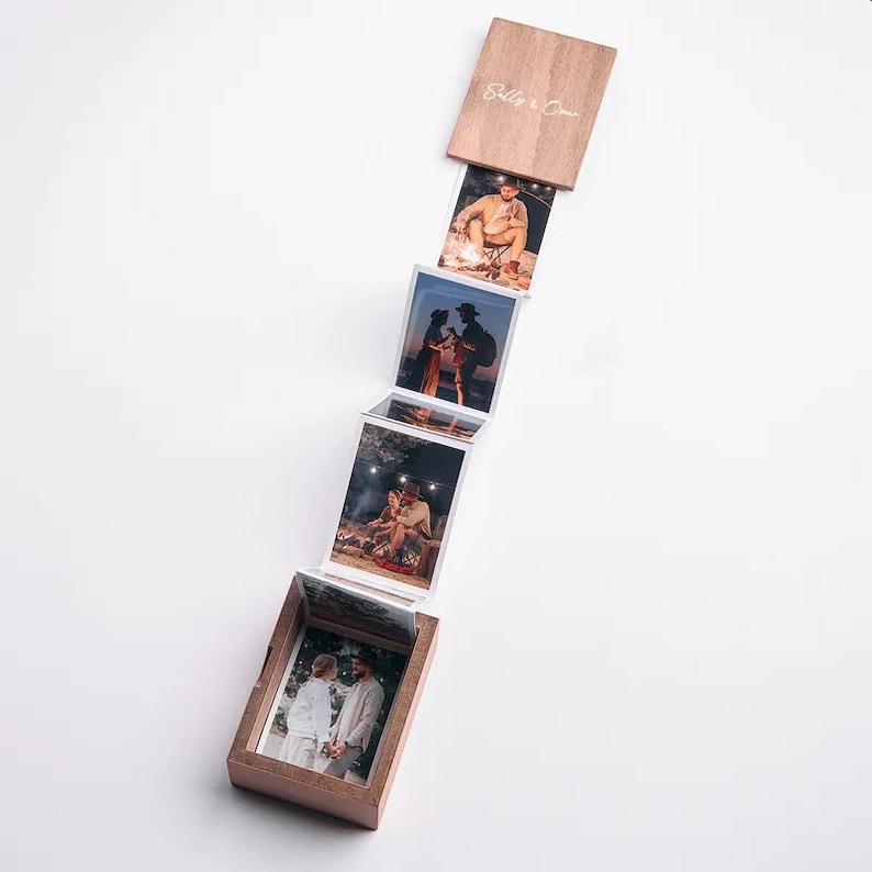 Pull Out Vertical Photo Memory Box, Accordion Photo Box, Gift for Her ...