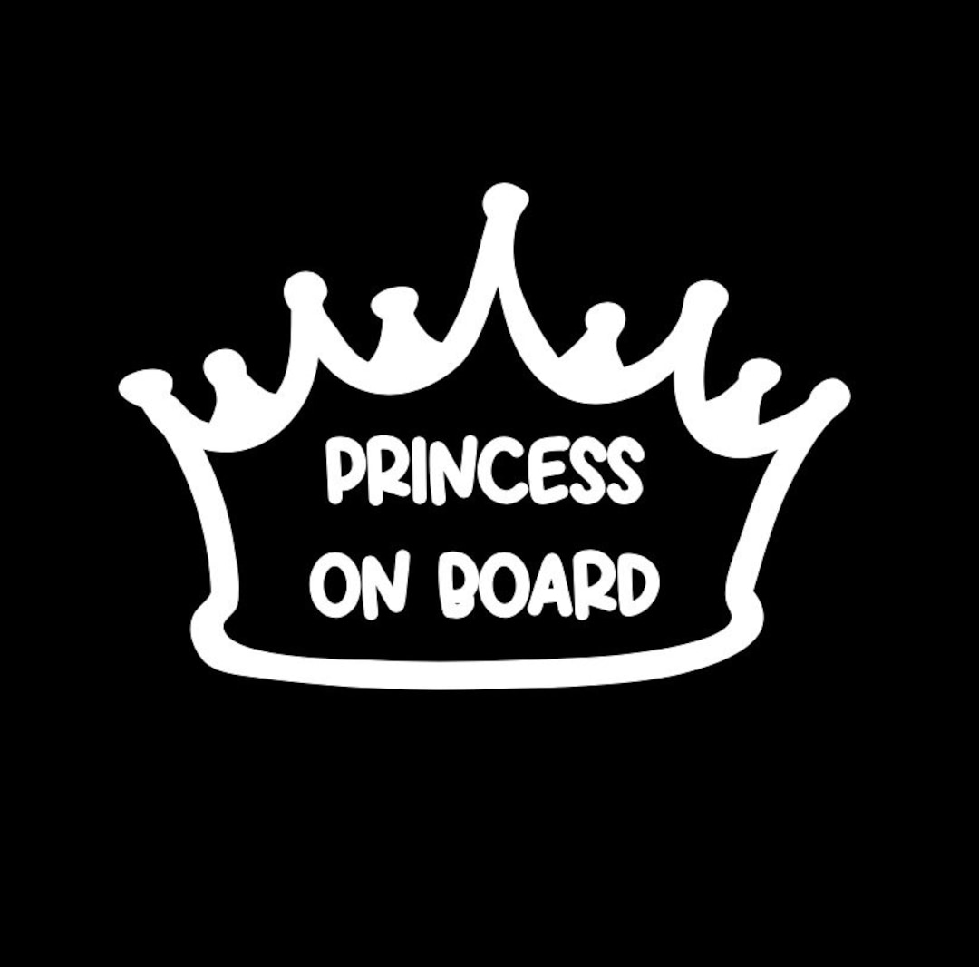 Princess on Board Car Sticker/decal - Etsy