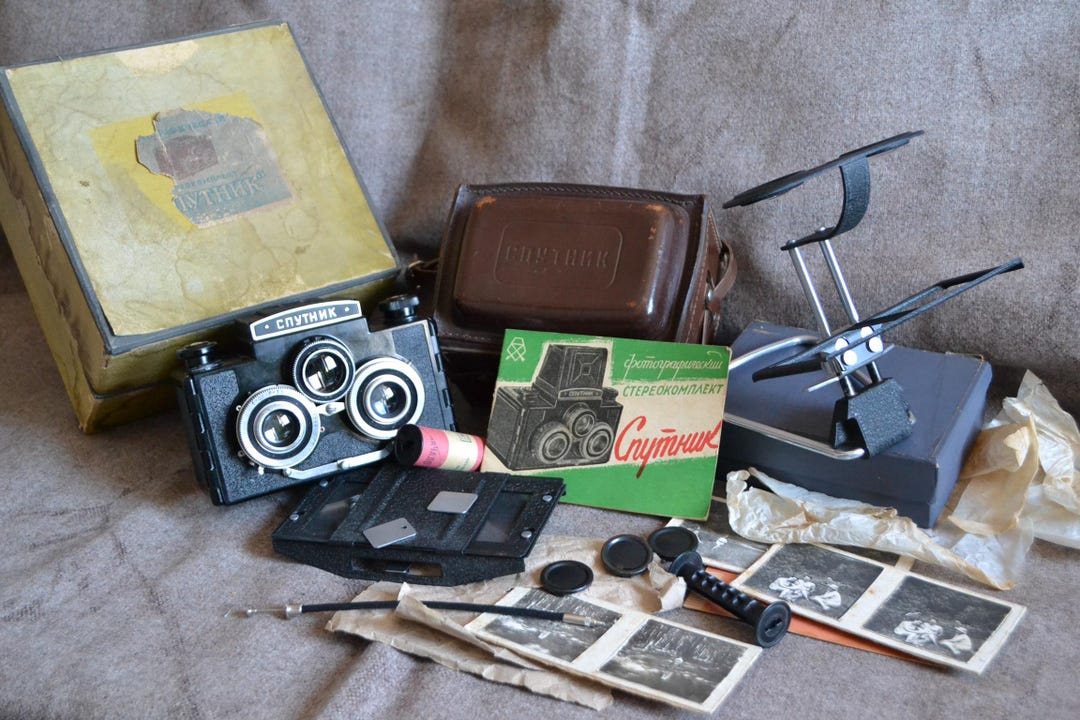 Vintage SPUTNIK Soviet Stereo TLR Medium Format Camera 6X6 GOMZ Set - Etsy