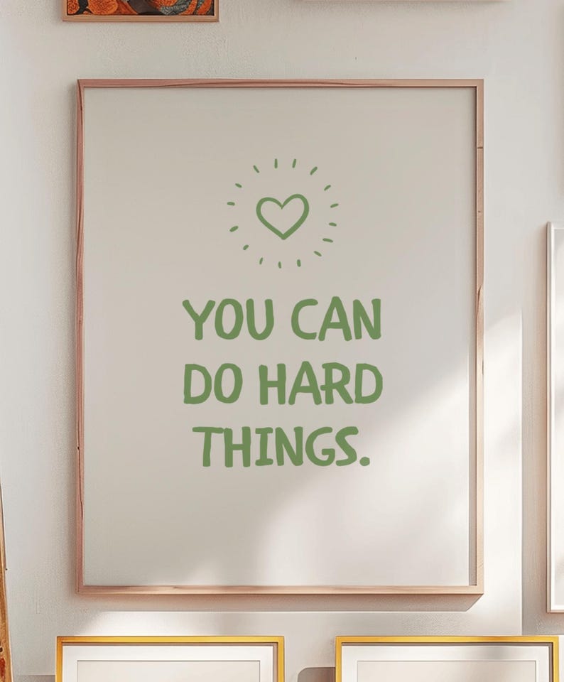 You Can Do Hard Things Poster, Motivational Poster Minimalism ...