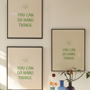 You Can Do Hard Things Poster, Motivational Poster Minimalism ...