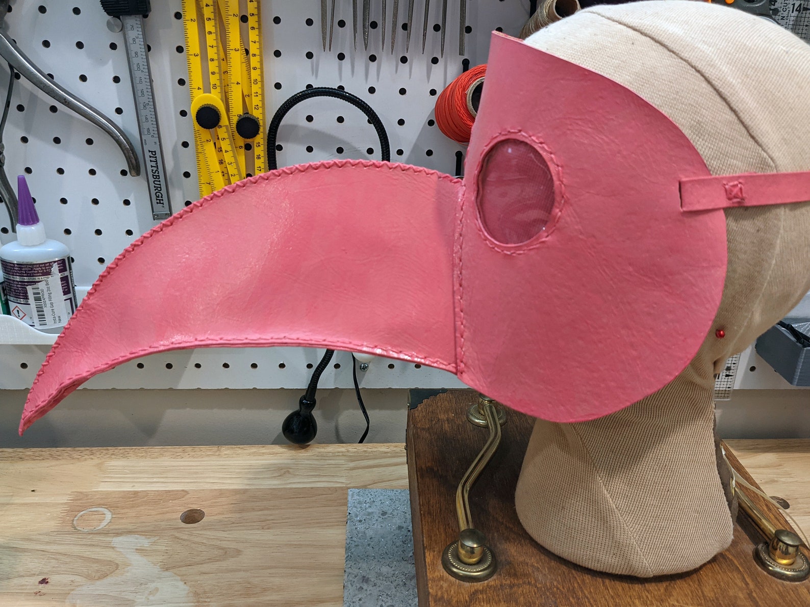 Pink Leather Plague Doctor Mask - Etsy UK