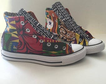 African Print Converse - Etsy