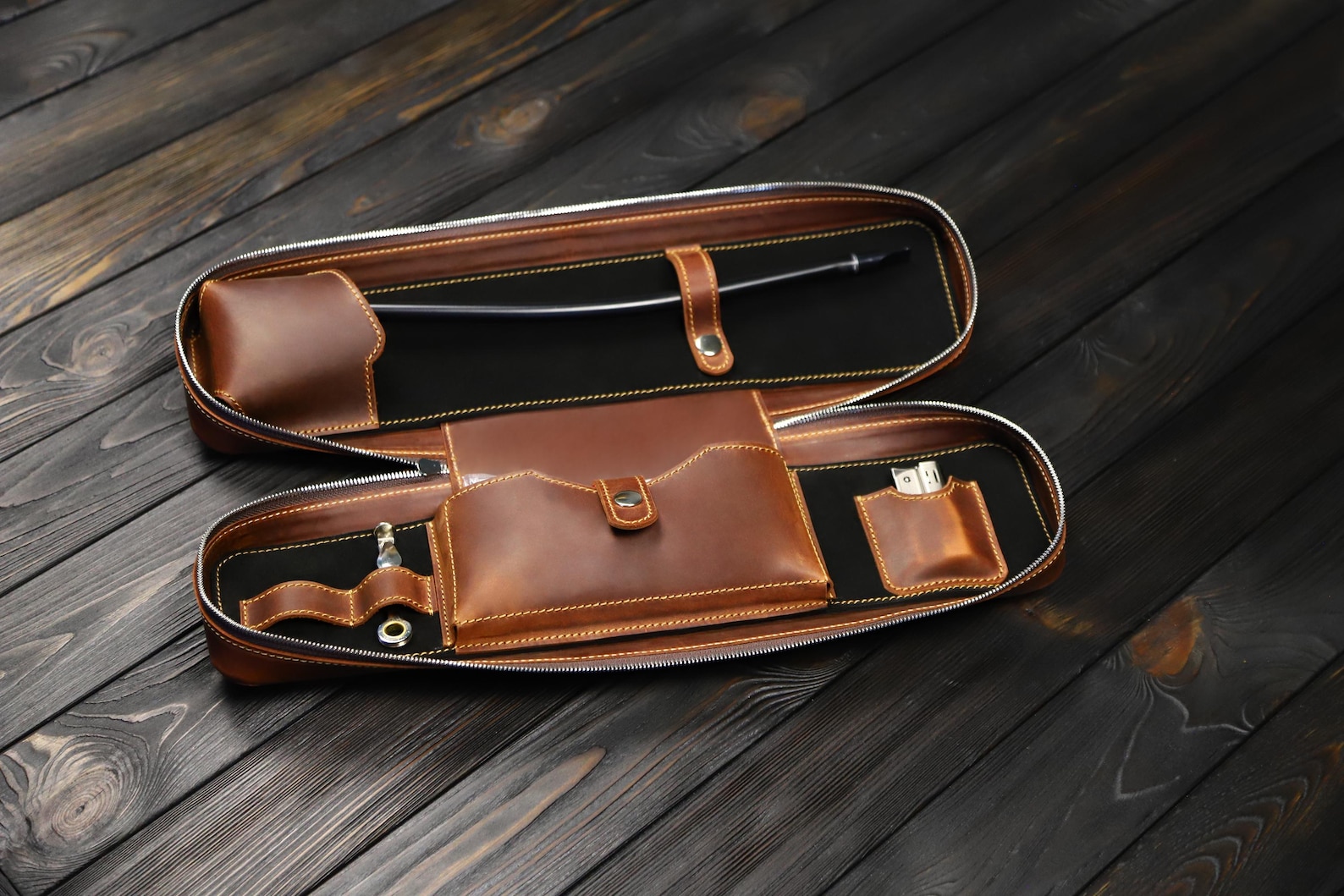 Leather Churchwarden Pipe Case ,brown Leather Case for 16 Inch Pipes,x ...