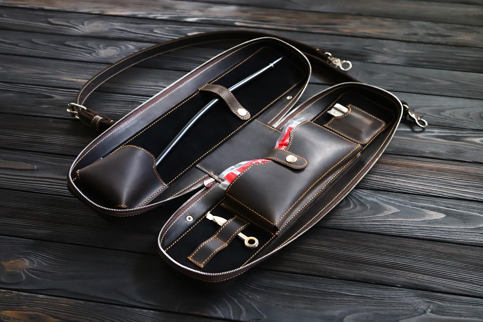 Leather Churchwarden Pipe Case ,brown Leather Case for 16 Inch Pipes,x ...