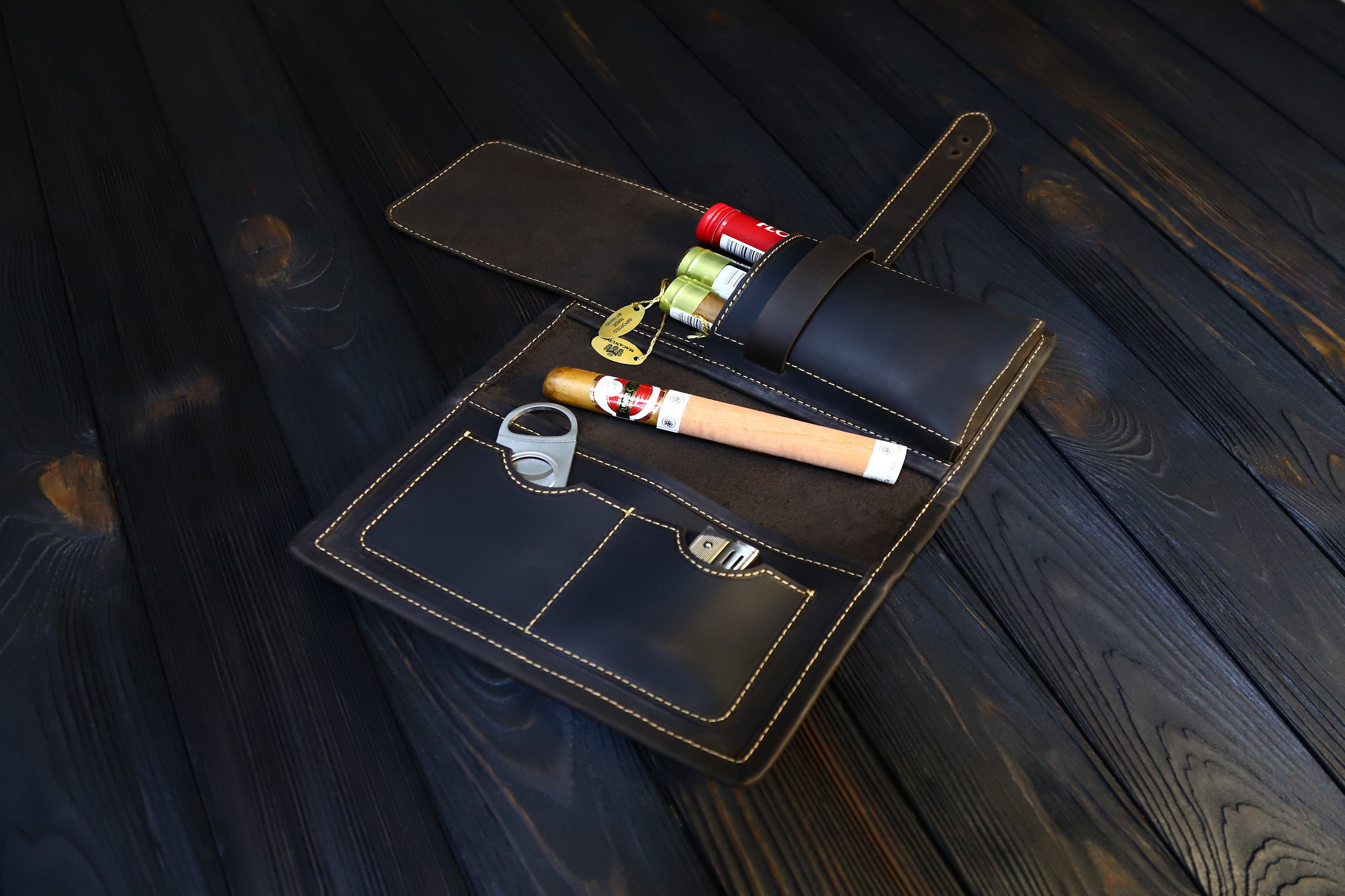 Personalized Leather Cigar Roll Custom Cigar Pouch for Groomsmen Gift ...
