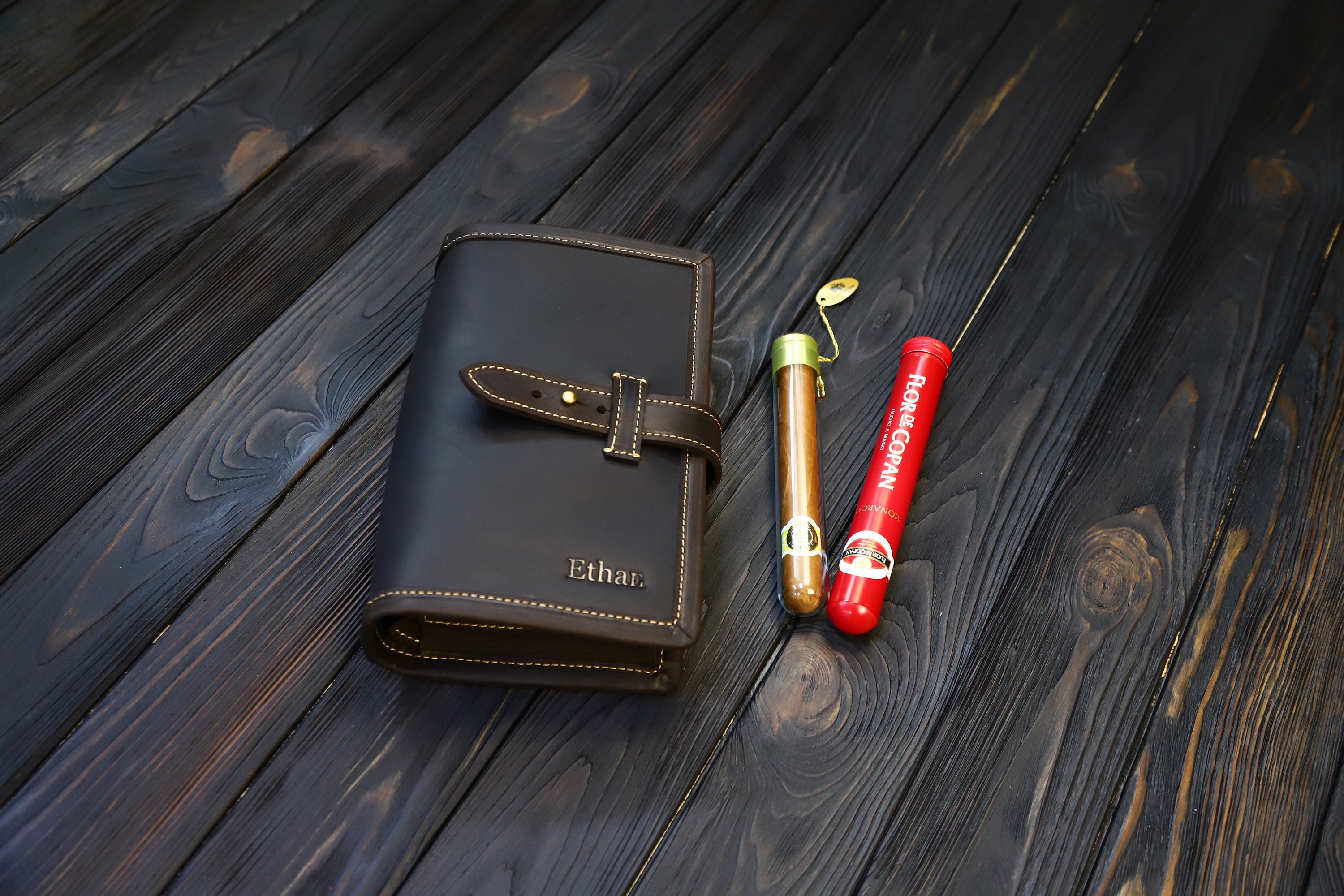Personalized Leather Cigar Roll Custom Cigar Pouch for Groomsmen Gift ...