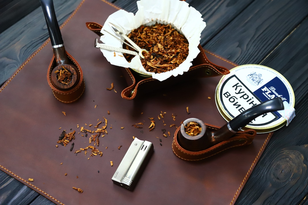 Handcrafted Leather Pipe Accessories Set*personalized Leather Tobacco ...