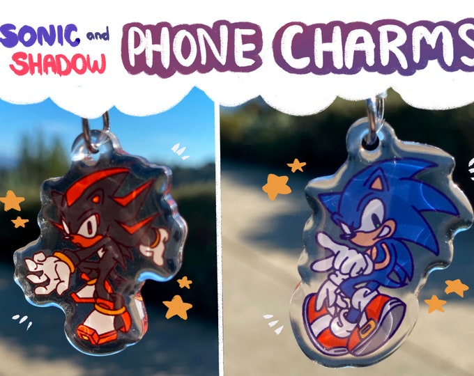 SONIC and SHADOW Matching Phone Charms - Etsy