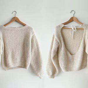 Sweater Knitting Pattern - Open Back Sweater - Easy Oversized Knit ...