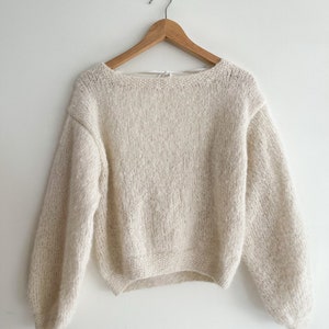 Sweater Knitting Pattern Open Back Sweater Easy Oversized Knit Pullover ...