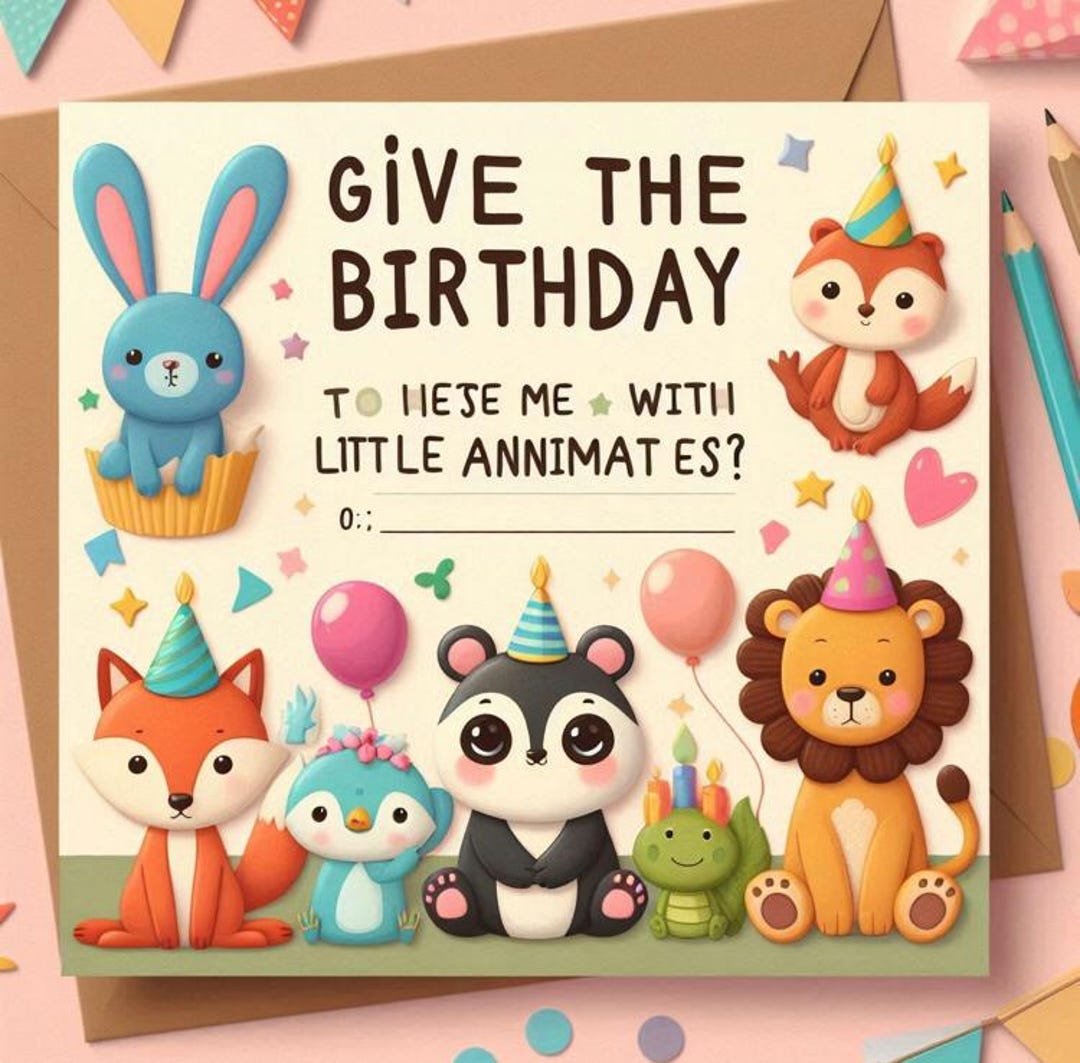 Cute Animal Birthday Card | Feel-good Wellbeing Birthday Greeting ...