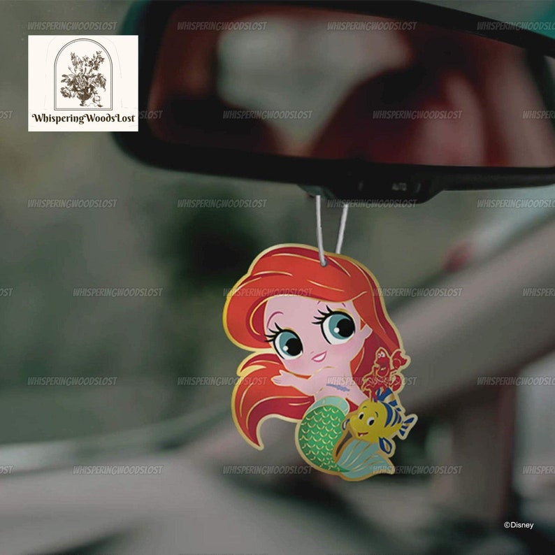 Car Air Freshener Ariel Flounder & Sebastian, Ariel Little Mermaid ...