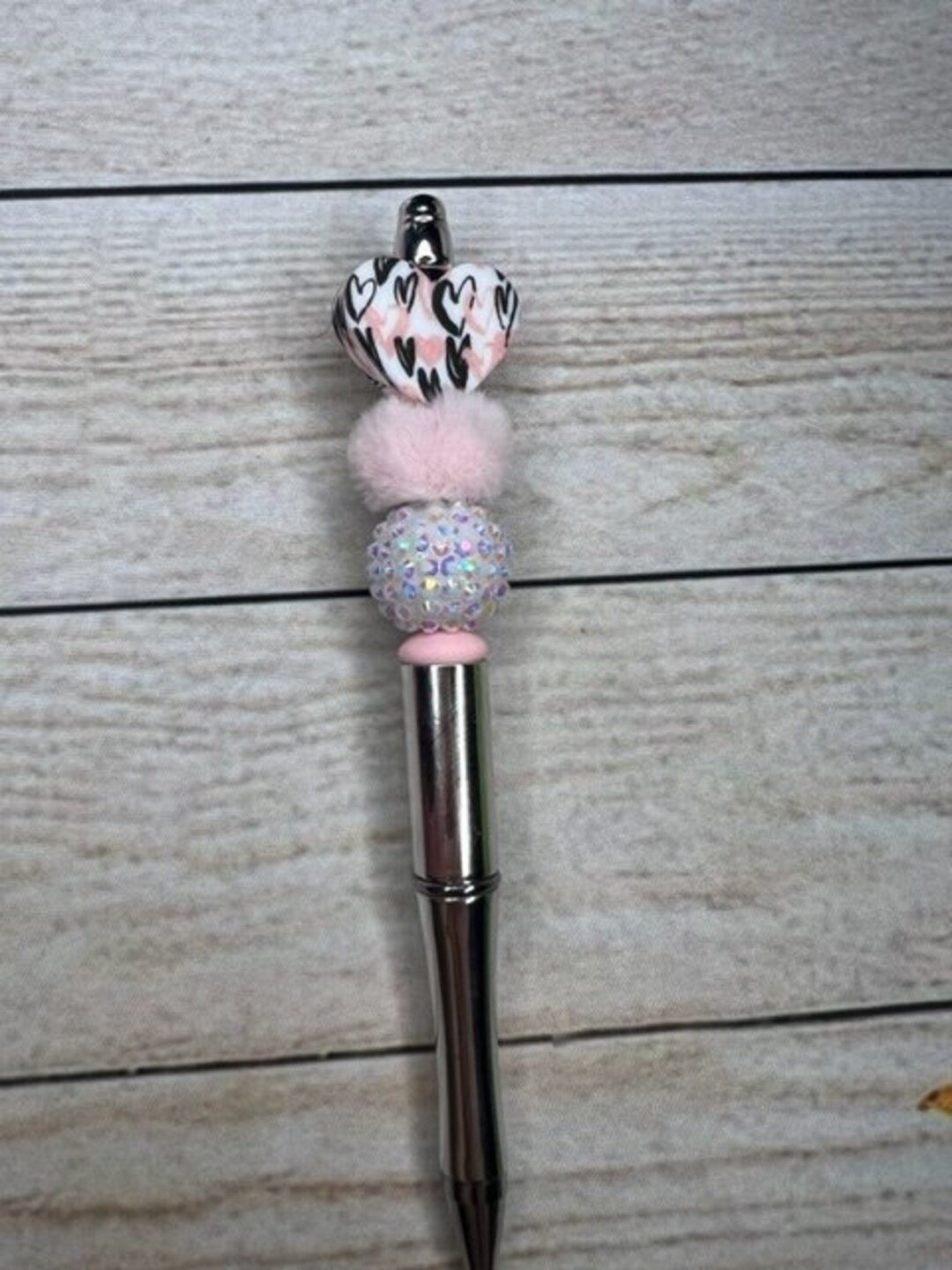 Fluffy Pink Heart Pen - Etsy