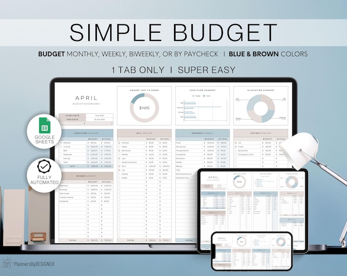 Budget Planner for Google Sheets | Monthly Budget Spreadsheet ...