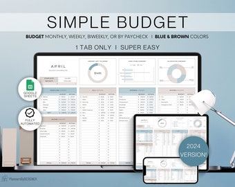 Budget Planner for Google Sheets Monthly Budget Spreadsheet Paycheck ...