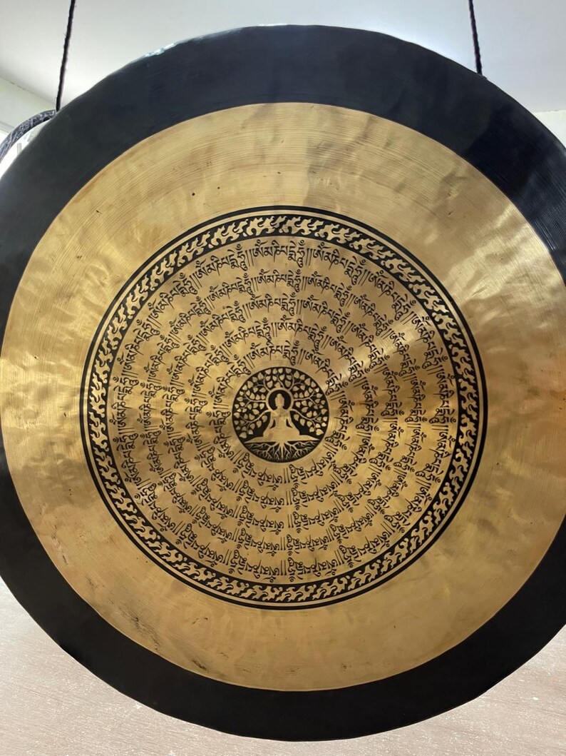 Rare Find Buddha Mantra Healing Gong Super Fine Gong Handmade Nepali ...