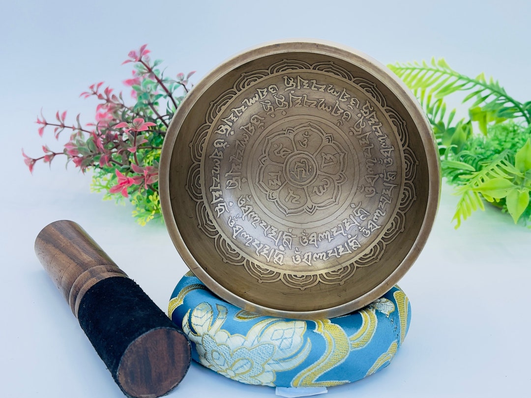 Tibetan Healing Bowl With Mantra Etching - Nepali Product - Traditional ...