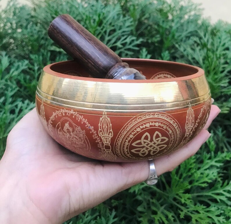 Chakra Goddess Etching Singing Bowl: Handmade Nepalese Meditation Bowl ...