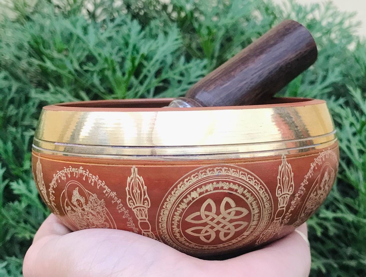 Chakra Goddess Etching Singing Bowl: Handmade Nepalese Meditation Bowl ...