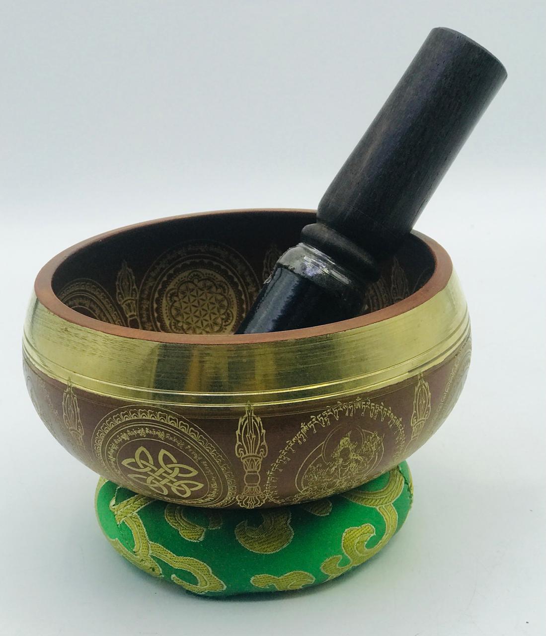 Chakra Goddess Etching Singing Bowl: Handmade Nepalese Meditation Bowl ...