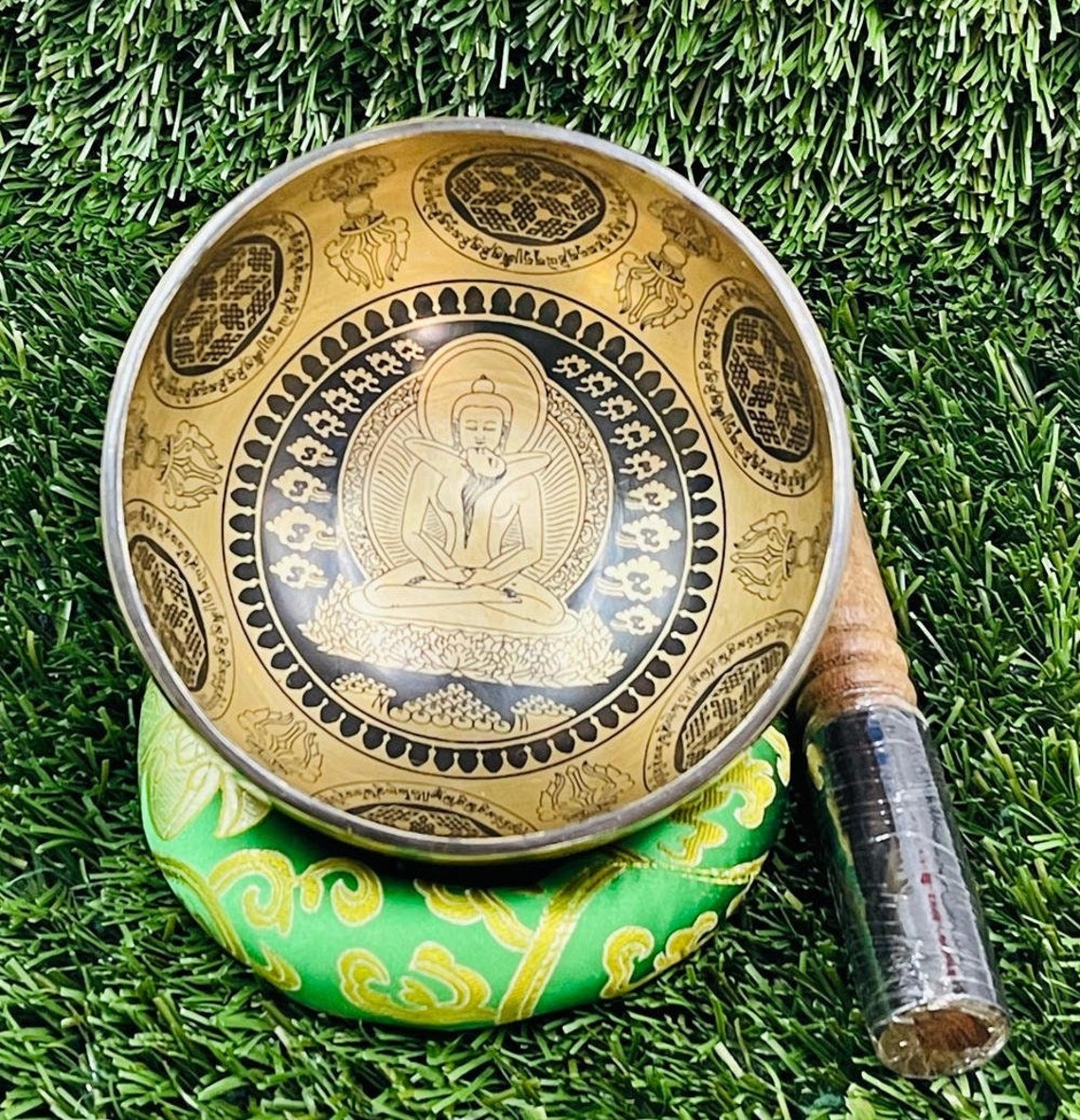 13cm 5.5 Inch Buddha Mantra Etching Singing Bowl chakra Balancing Bowl ...