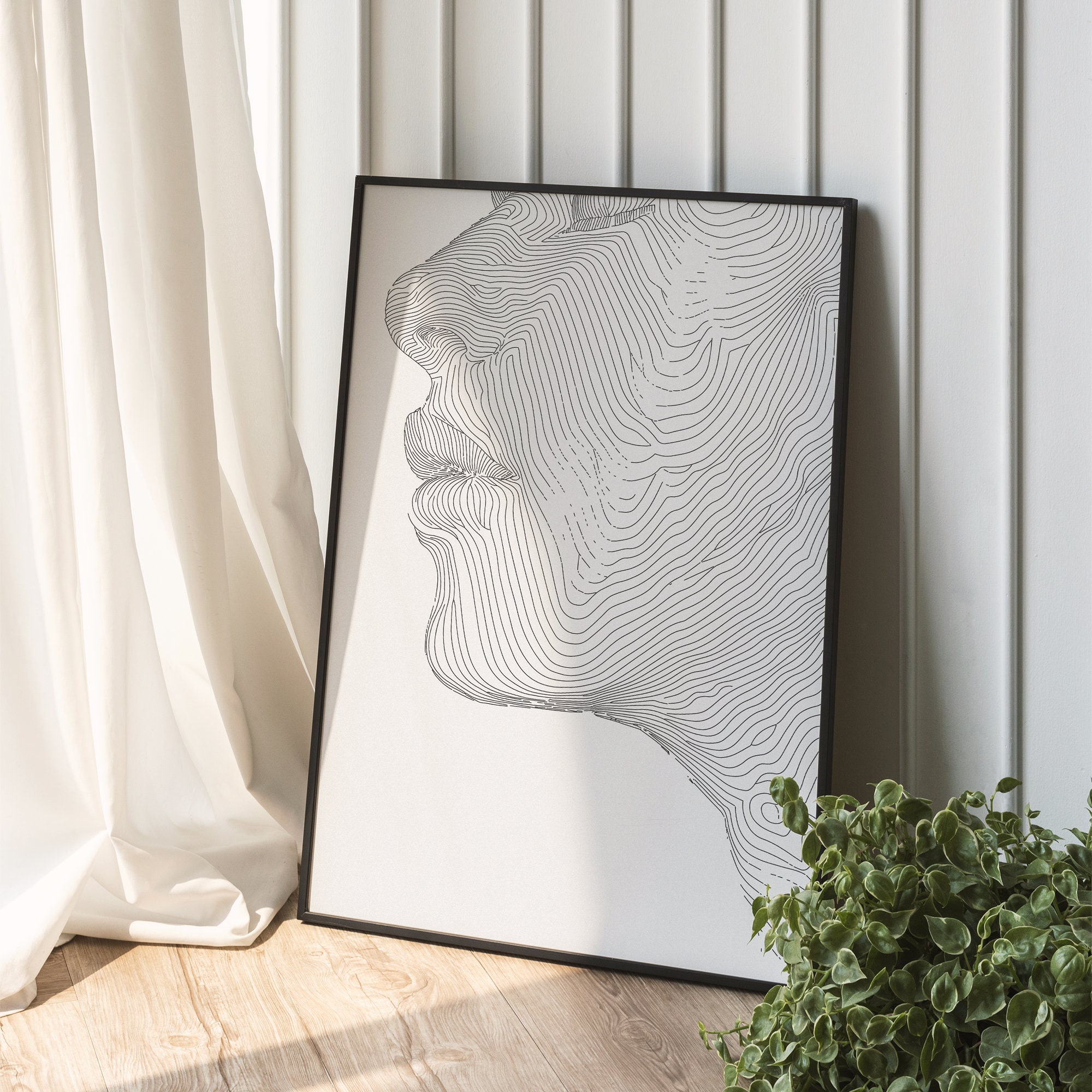 Contourmind Abstract Line Art Print for Modern Home Decor Vibrant ...